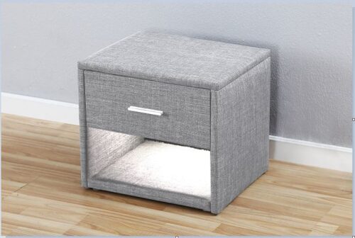 Fabric Bedside table with LED Light - Easy Home Furniture